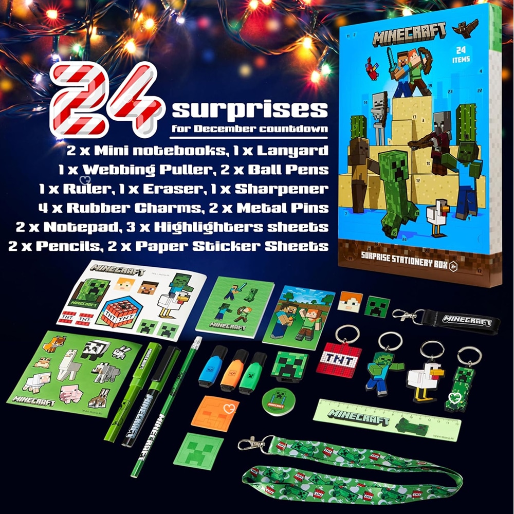 Calendrier De L'Avent Minecraft Papeterie | Enfant